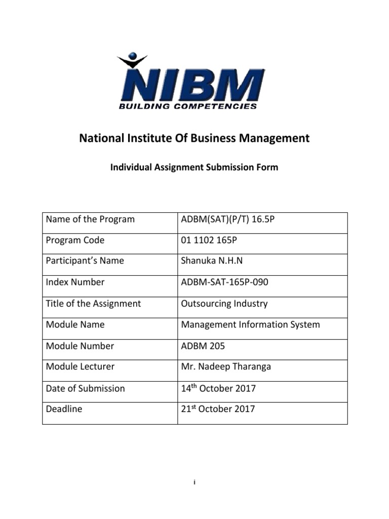 MIS Assignment | PDF | Outsourcing | Quality Assurance