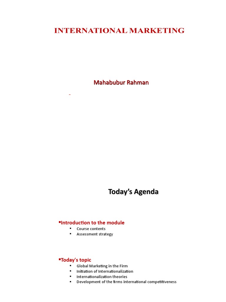 Session 1 and 2 Slides | PDF | Exports | Internationalization