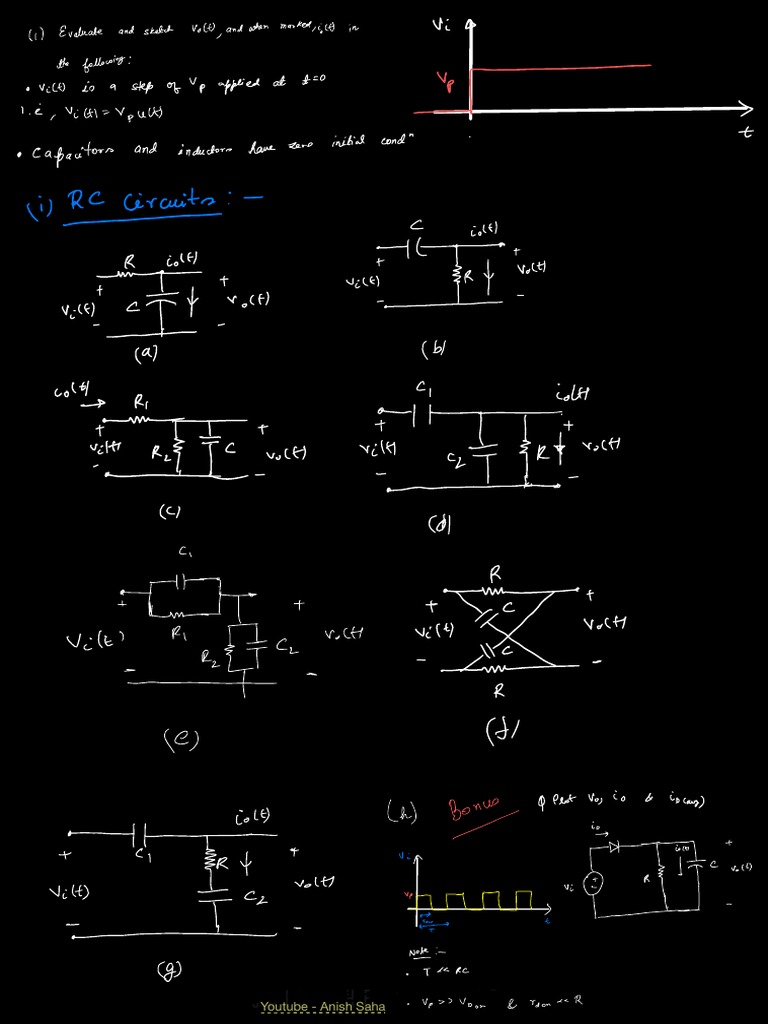 Transient Response Of First Order Circuits Pdf Electrical Engineering Electricity