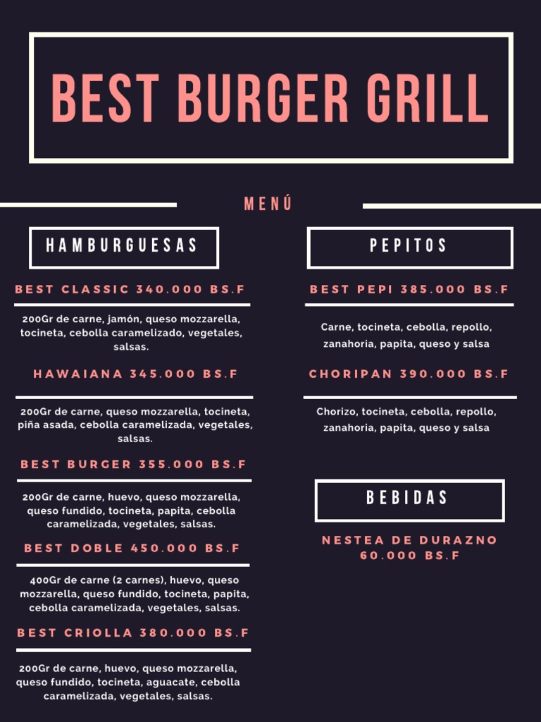Best Burger Grill Pepitos | PDF