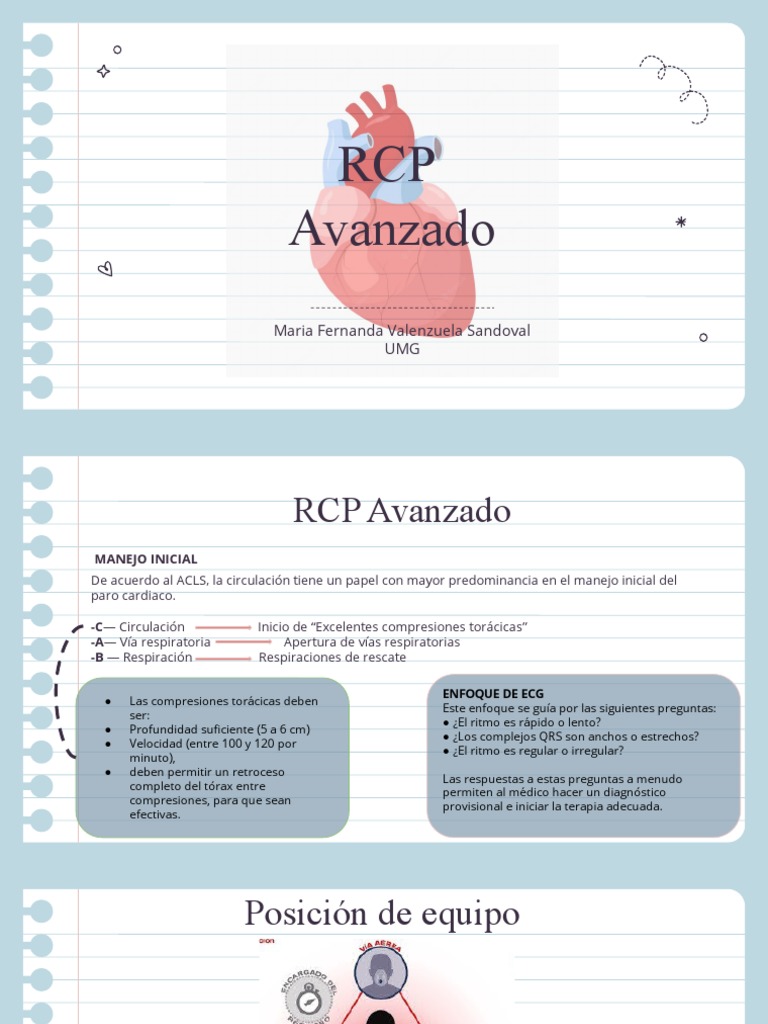 RCP Avanzado | PDF | Reanimación cardiopulmonar | Paro cardíaco