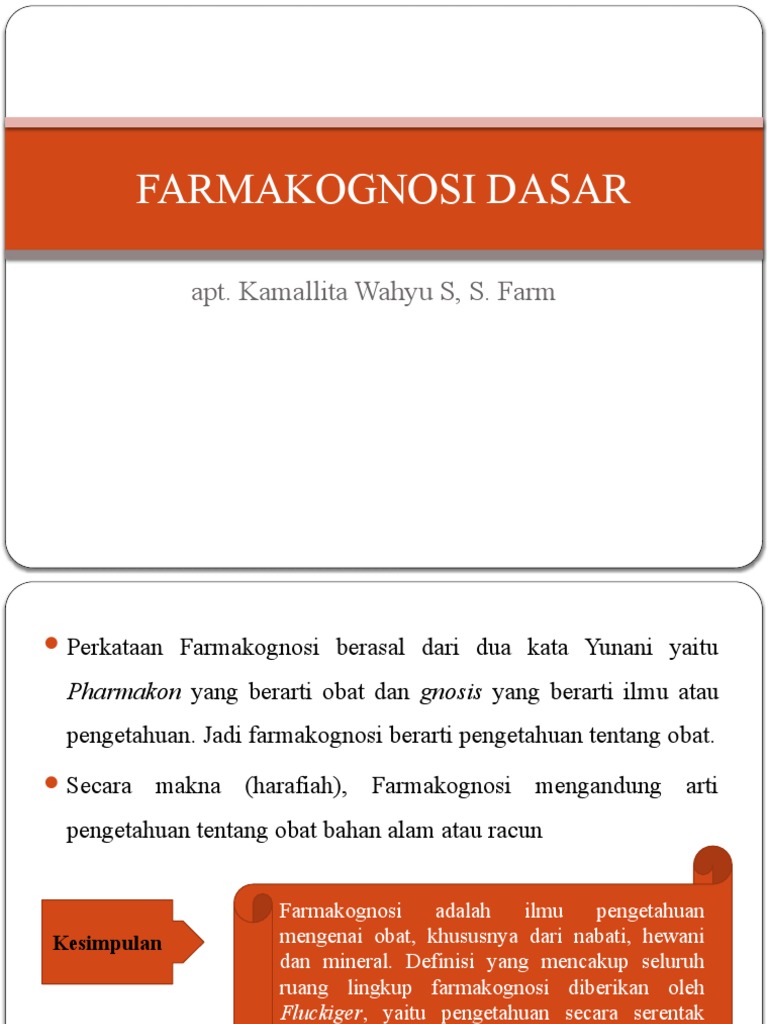Farmakognosi Dasar | PDF