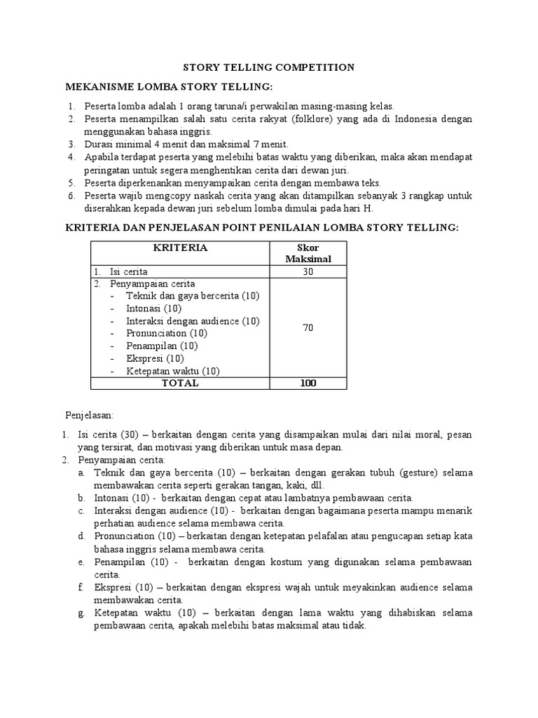 Story Telling Competition PDF