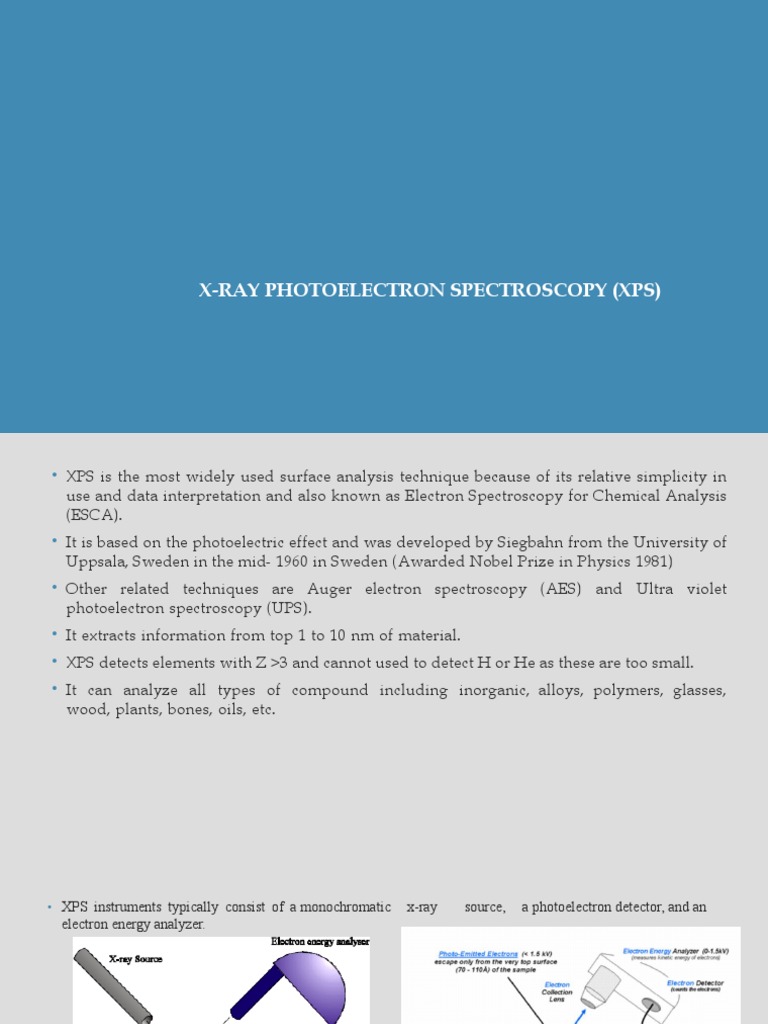 LECTURE FOUR-Xray Photoelectron Up Spec | PDF | X Ray Photoelectron Spectroscopy | Energy ...