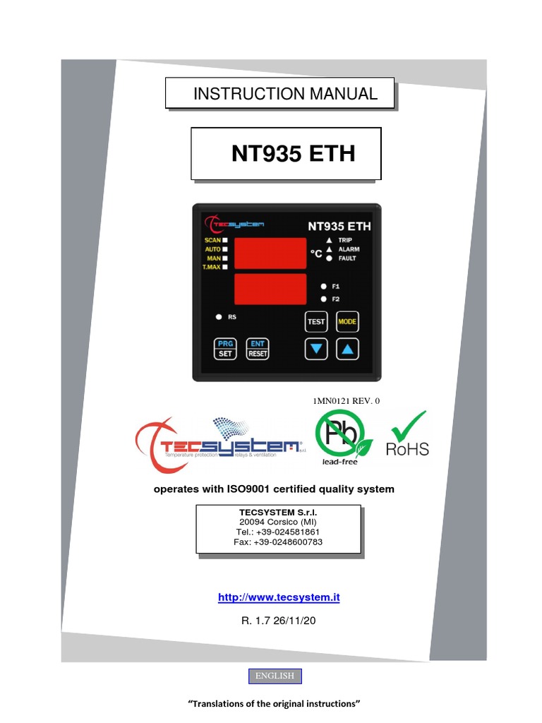 NT935 ETH Manual | Download Free PDF | Relay | Switch