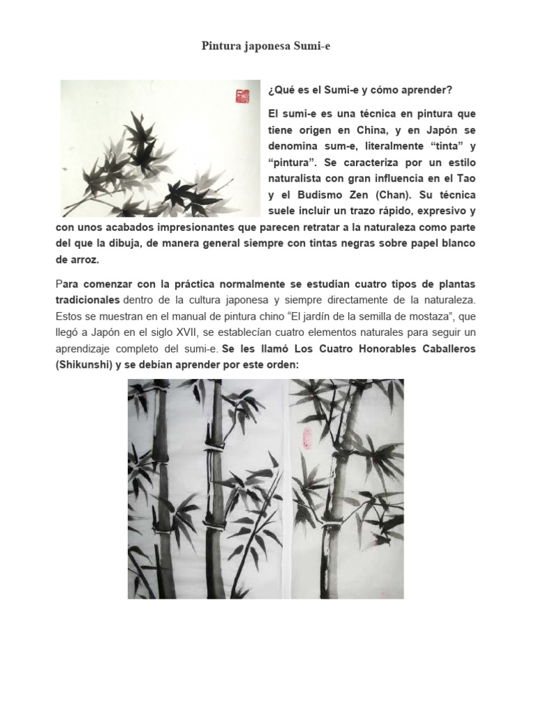 Pintura Japonesa Sumi | PDF | Pinturas | zen