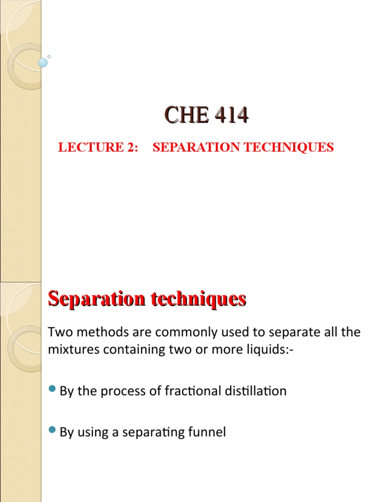 CHE 414 Separation Techniques | PDF