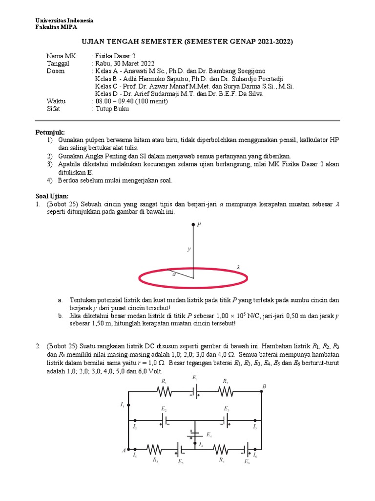 UTS Fisika Dasar 2 - 2022 | PDF
