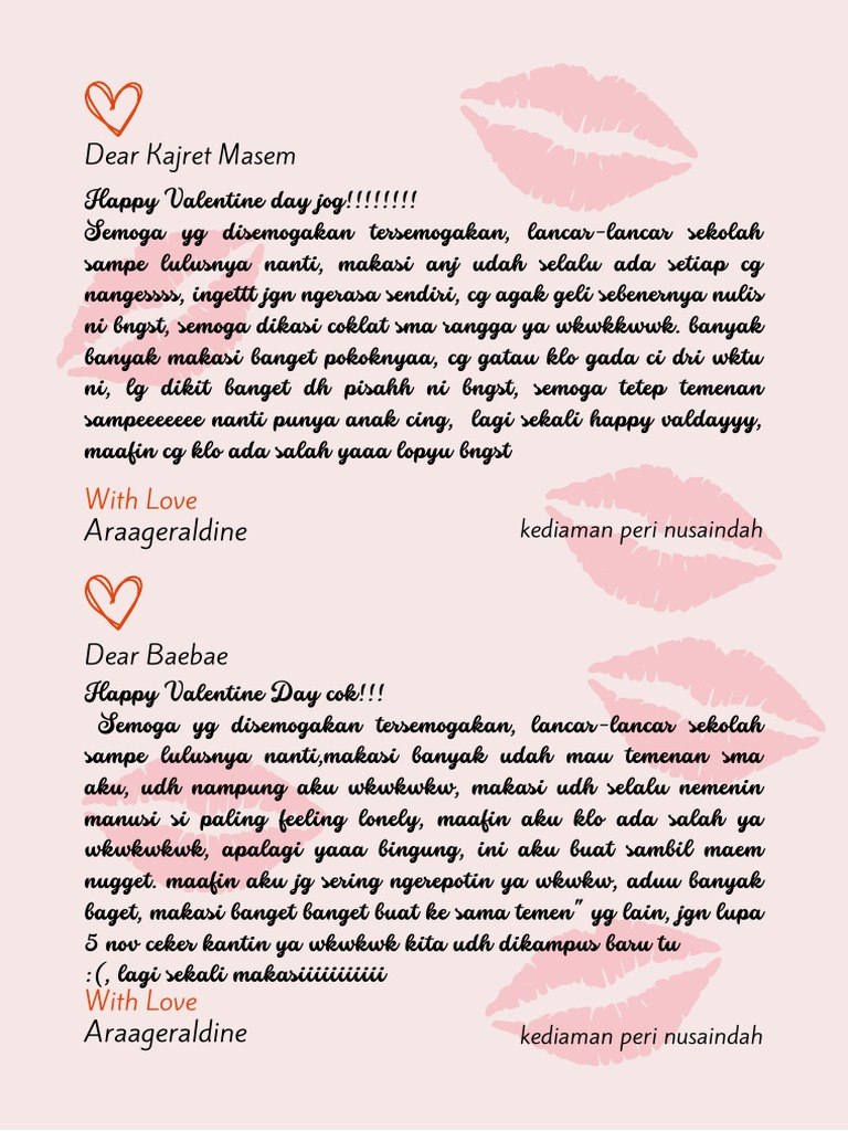 Pink Simple Love Letter | PDF