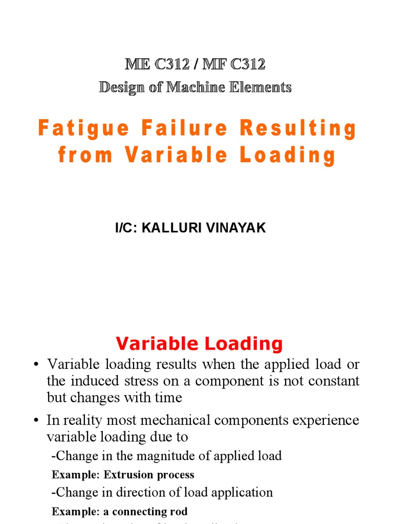 Fatigue Failure Resulting From Variable Loading 1-2 | PDF | Fracture | Fatigue (Material)