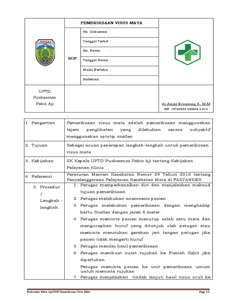 Sop Visus Mata | PDF