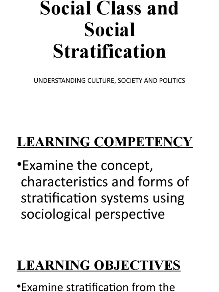 Social Class and Social Stratification | PDF | Social Stratification ...