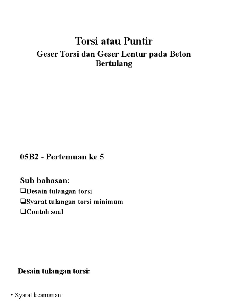 05b2-P5-Struktur Beton-Geser Torsi Dan Geser Lentur | PDF | Sains ...