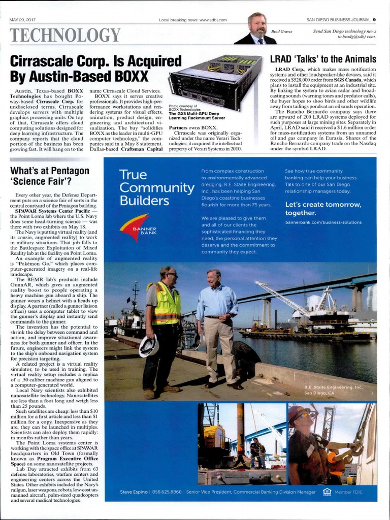 Cirrascale Corp. Is Acquired by Austin-Based BOXX | PDF | Artillery