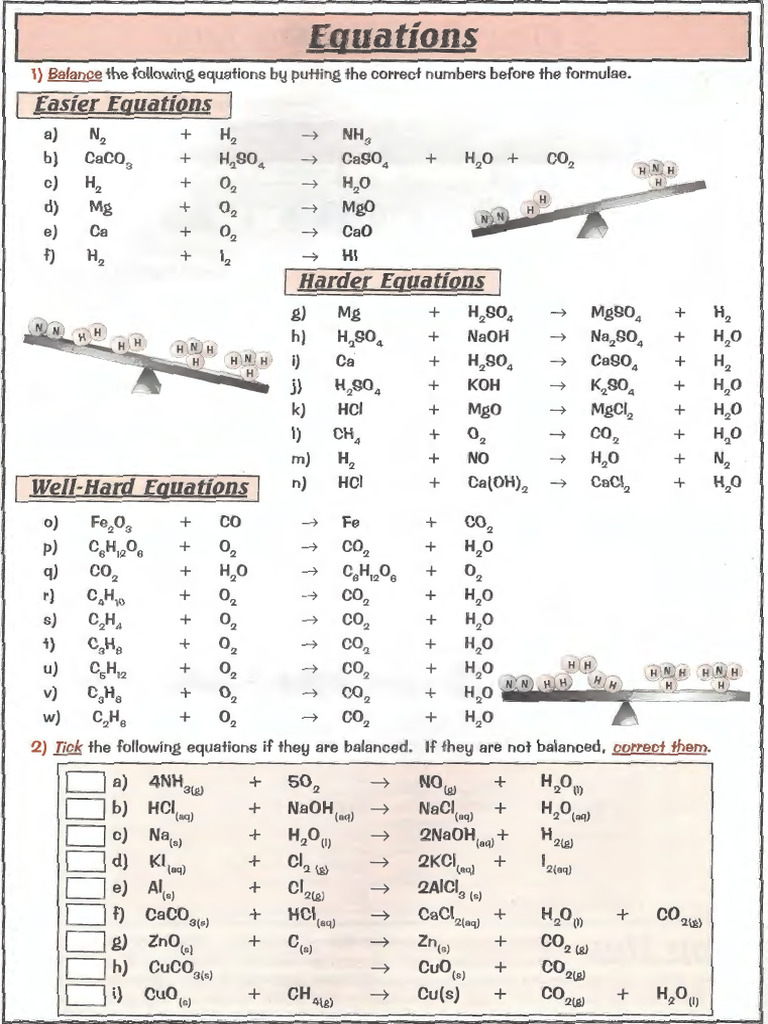 3b Balancing Equations CGP | PDF | Chemistry