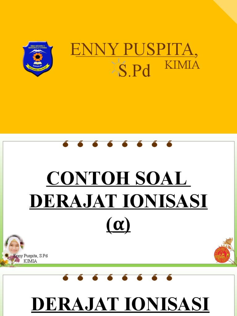 Contoh Soal Derajat Ionisasi Kimia | PDF | Sains & Matematika