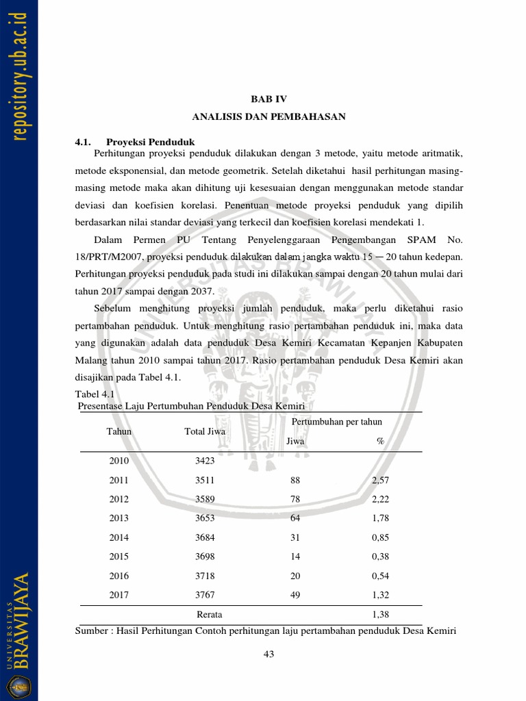 Proyeksi Penduduk | PDF
