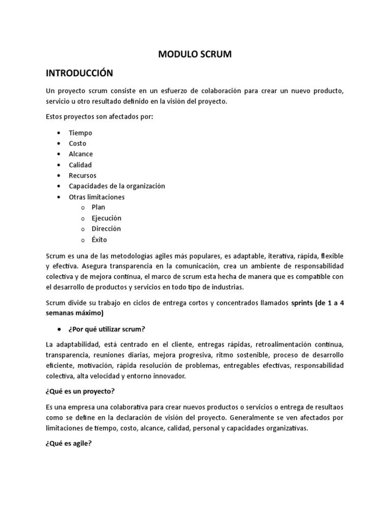Modulo Scrum | PDF