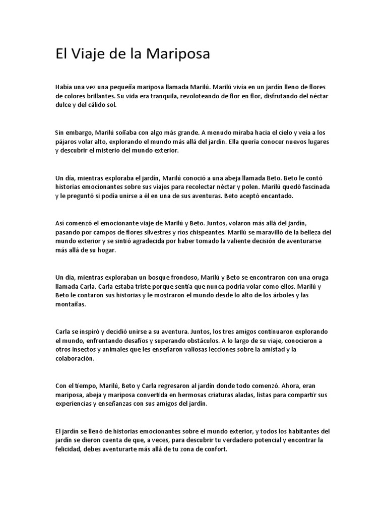 El Viaje de La Mariposa | PDF