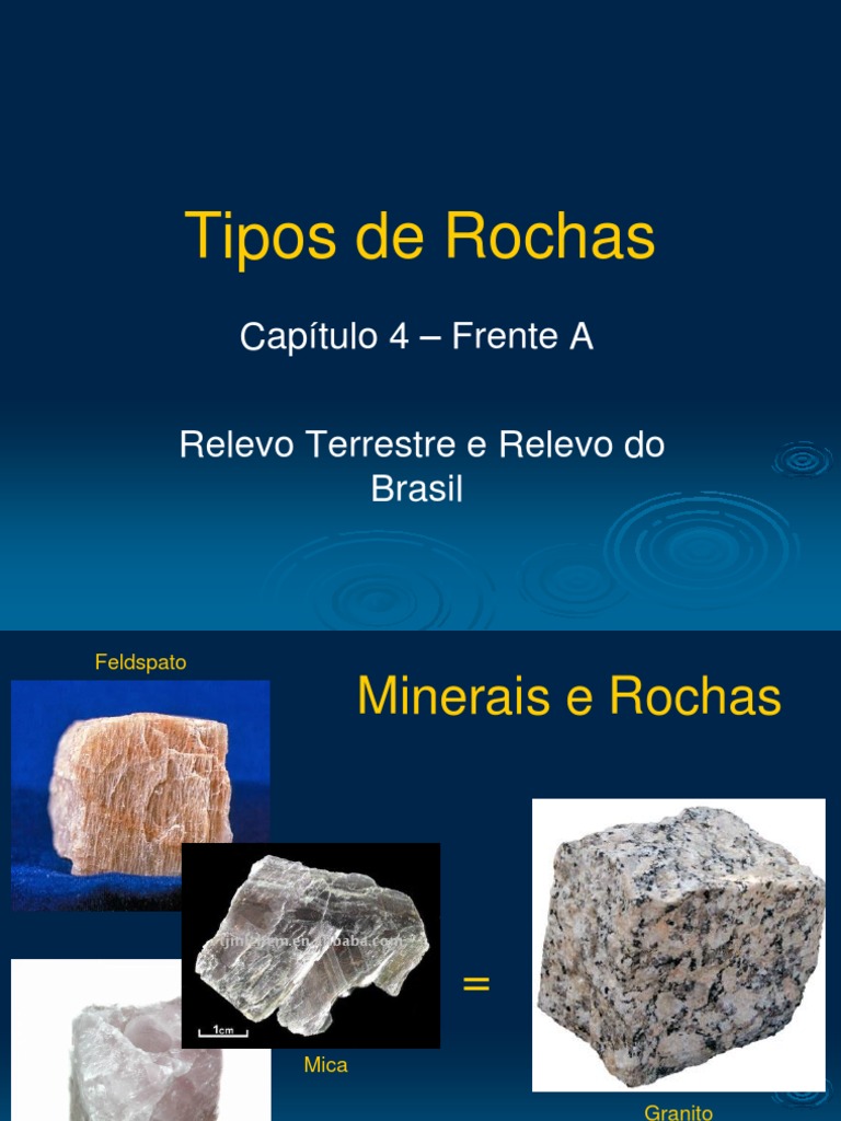 Capítulo 4 aula 1 Frente tipos e ciclos das Rochas e Estrutura do ...