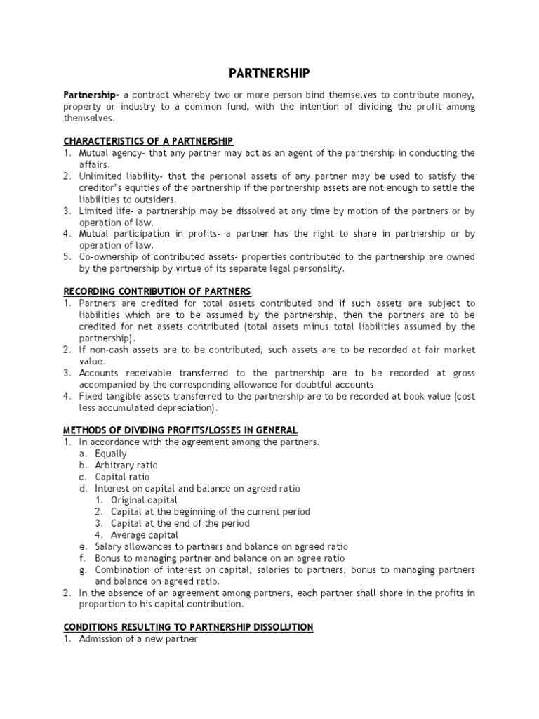 Partnership Ex1 Pdf Partnership Book Value