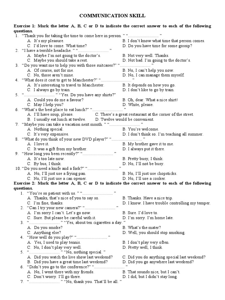 Communication Skills | PDF