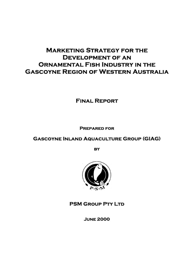 Marketing Strategy For The Development of An Ornamental Fish Industry ...