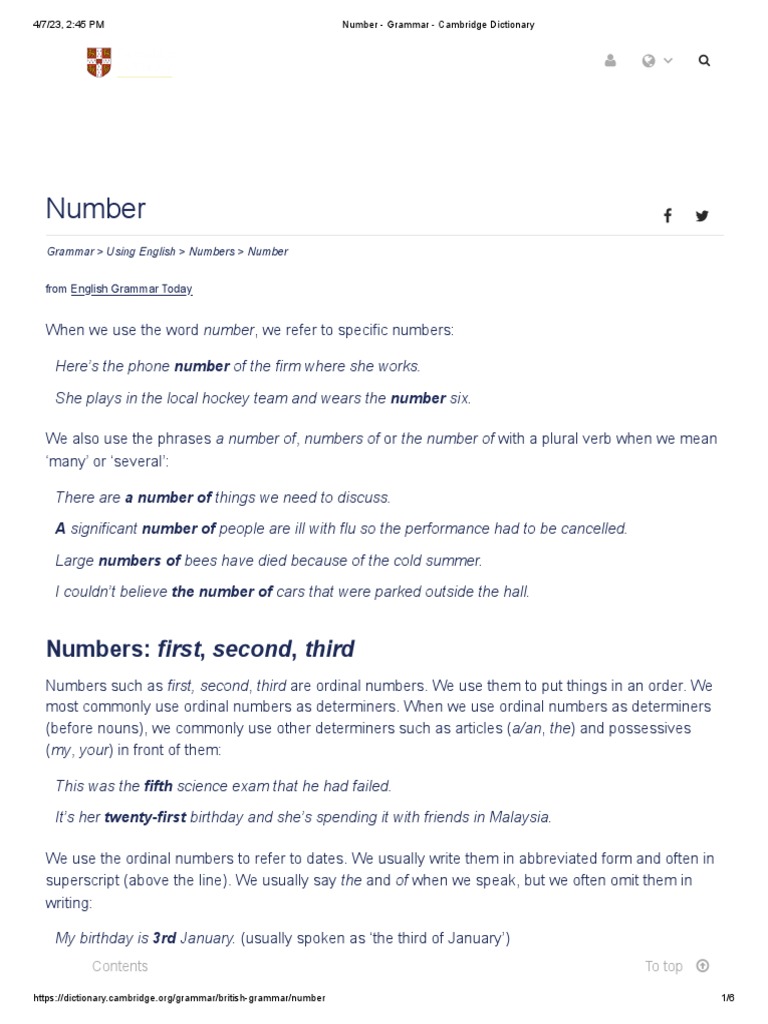 Understanding Numbers in Grammar | PDF | Adverb | English Language