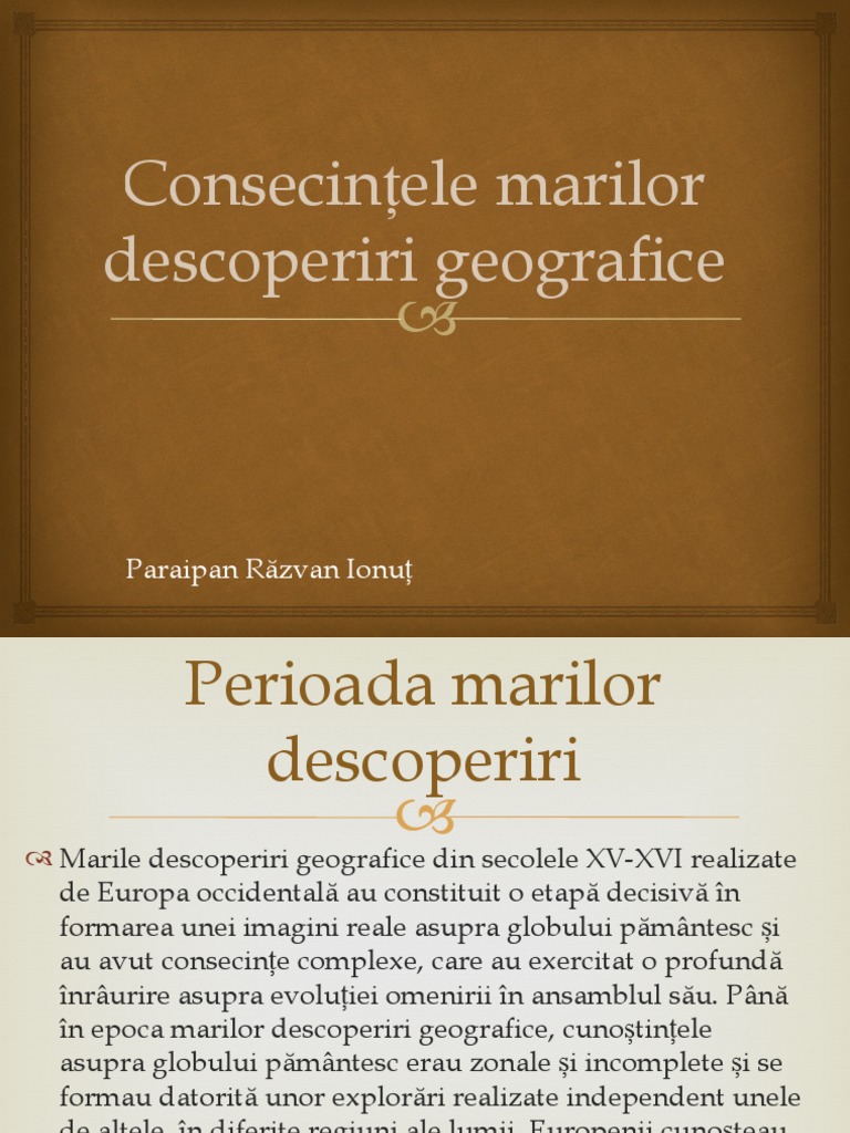 Consecințele Marilor Descoperiri Geografice | PDF