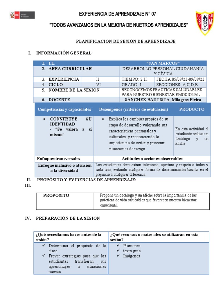 Sesion de Dpcc 10 | PDF | Aprendizaje | Evaluación
