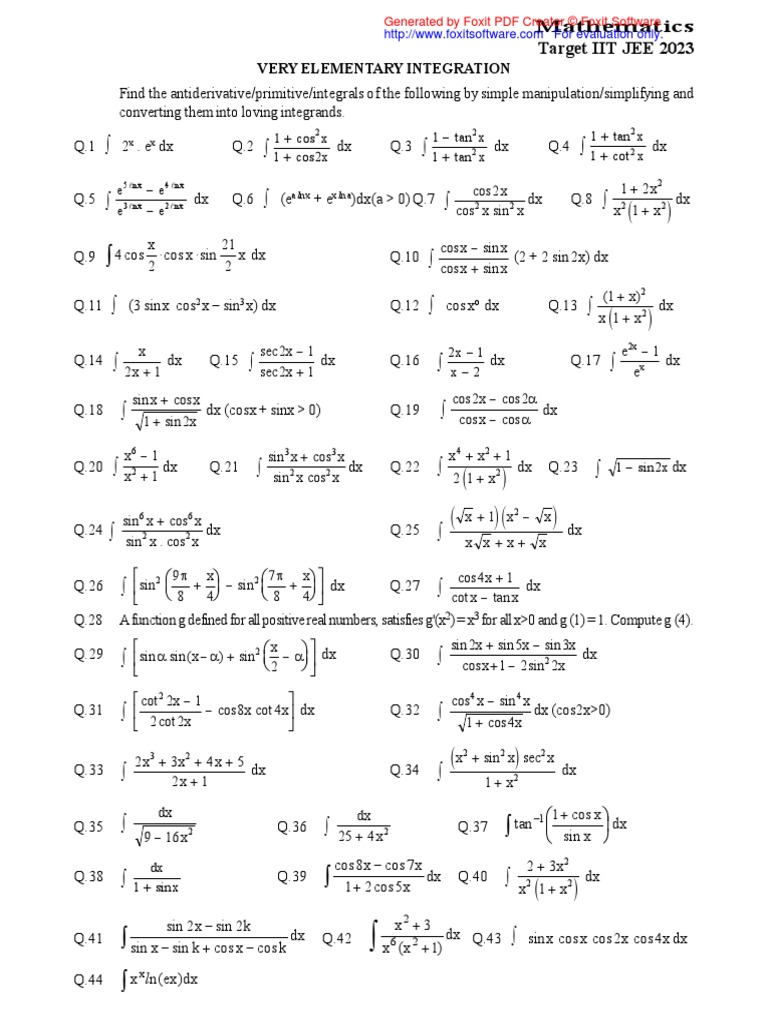 Integration 1 | PDF | Integral | Geometric Measurement