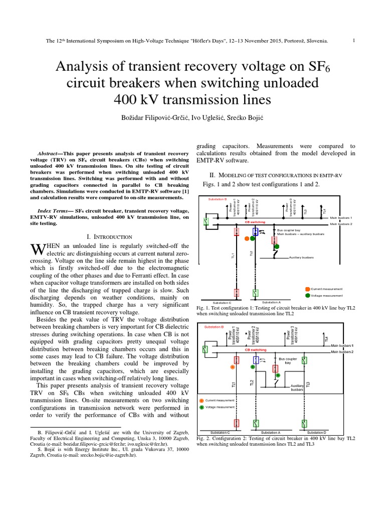 Analysis of Transient Recovery Voltage On SF Circuit Breakers When ...