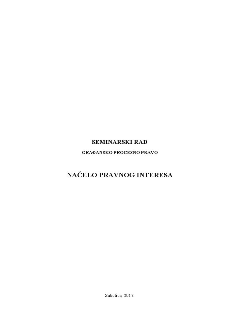 Seminarski Rad Gradansko Procesno Pravo | PDF