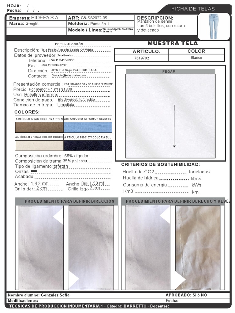 Ficha de Telas | PDF | Textiles