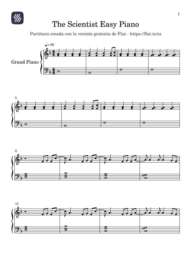 The Scientist Easy Piano | PDF