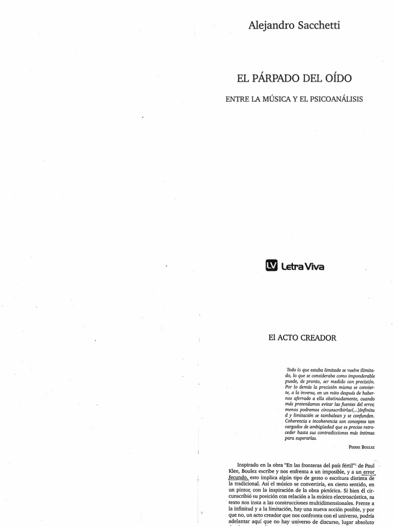 Sachetti. El Acto Creador | PDF