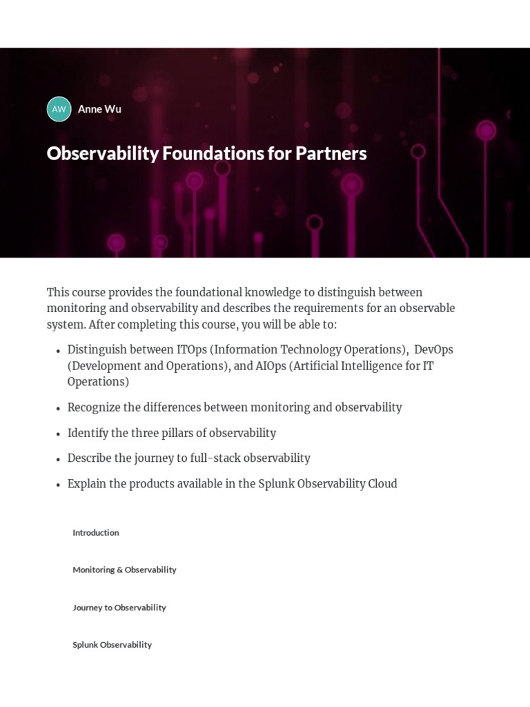 Observability Foundations For Partners | PDF