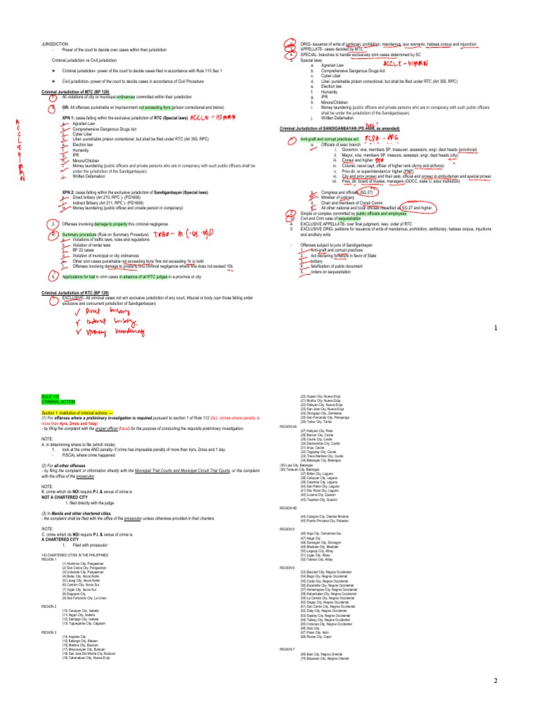 Crimpro Midterms Reviewer-Ausl | PDF | Prosecutor | Metro Manila