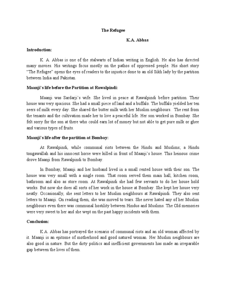The Refugee | PDF | Partition Of India | Pakistan