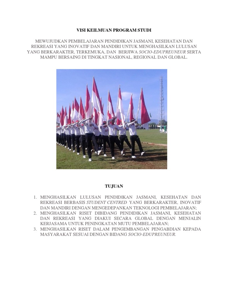 Visi Keilmuan Program Studi Pendidikan Jasmani Kesehatan Dan Rekreasi | PDF