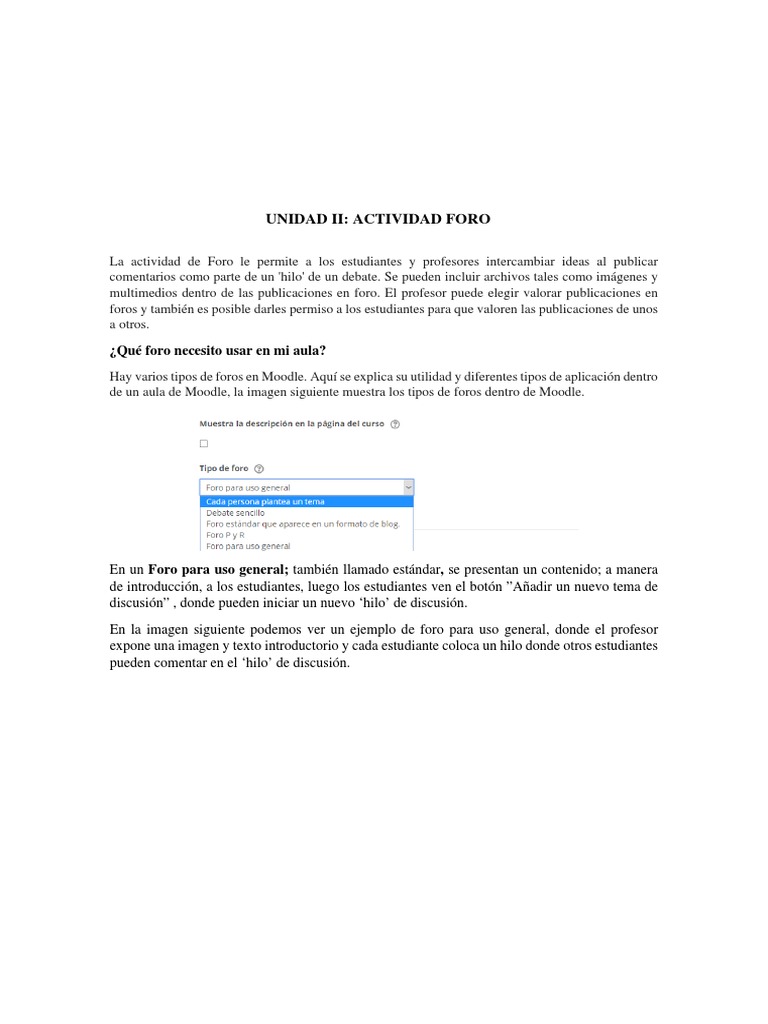 Actividad FORO | PDF | Foro de Internet | Moodle