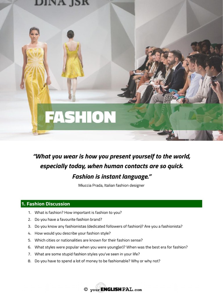 Your English Pal ESL Lesson Plan Fashion v1 | Download Free PDF ...