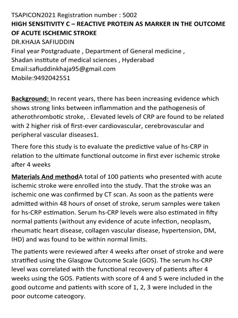 Ts Apicon | PDF | C Reactive Protein | Clinical Medicine Ts Apicon | PDF | C Reactive Protein | Clinical Medicine