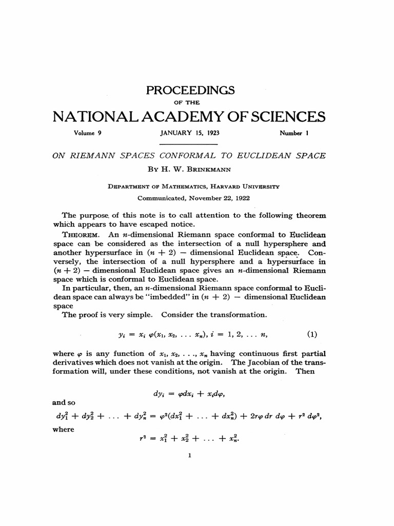 Vdoc - Pub - On Riemann Spaces Conformal To Euclidean Space | PDF | Tensor | Geometry