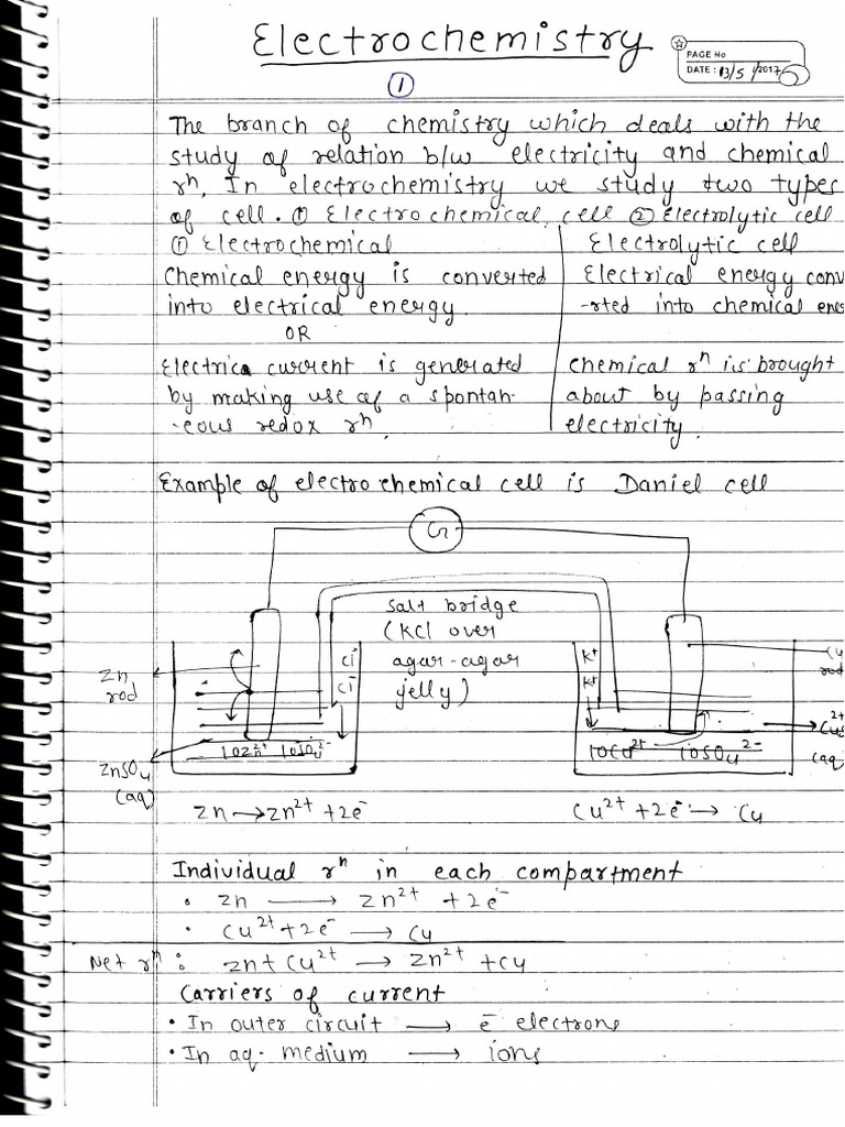 Xii Chem Electrochemistry Notes | PDF