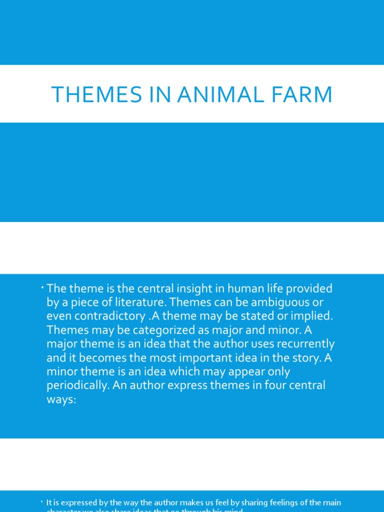 Themes in Animal Farm | Download Free PDF | Power (Social And Political ...