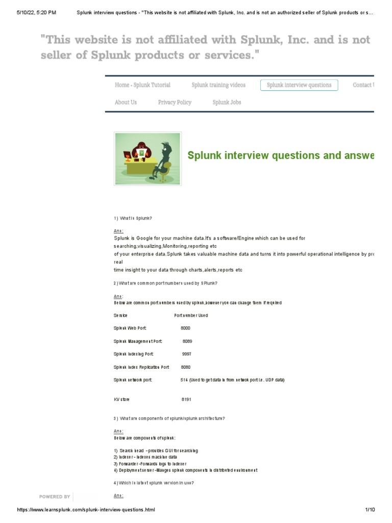 50 Splunk Interview Questions and Answers | PDF | Database Index | Map ...