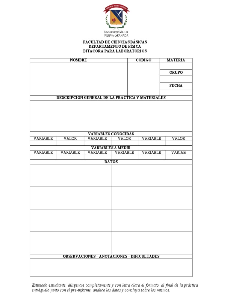 Bitácora de Laboratorio de Física | PDF