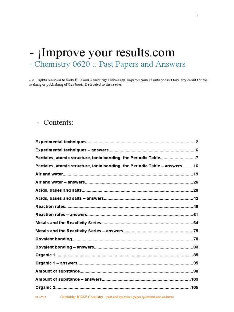 Cambridge IGCSE Chemistry (0620) (PDFDrive) | PDF | Chemistry | Nature