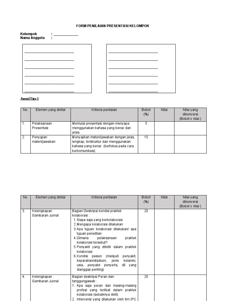 FORM PENILAIAN PRESENTASI JURNAL Fix | PDF